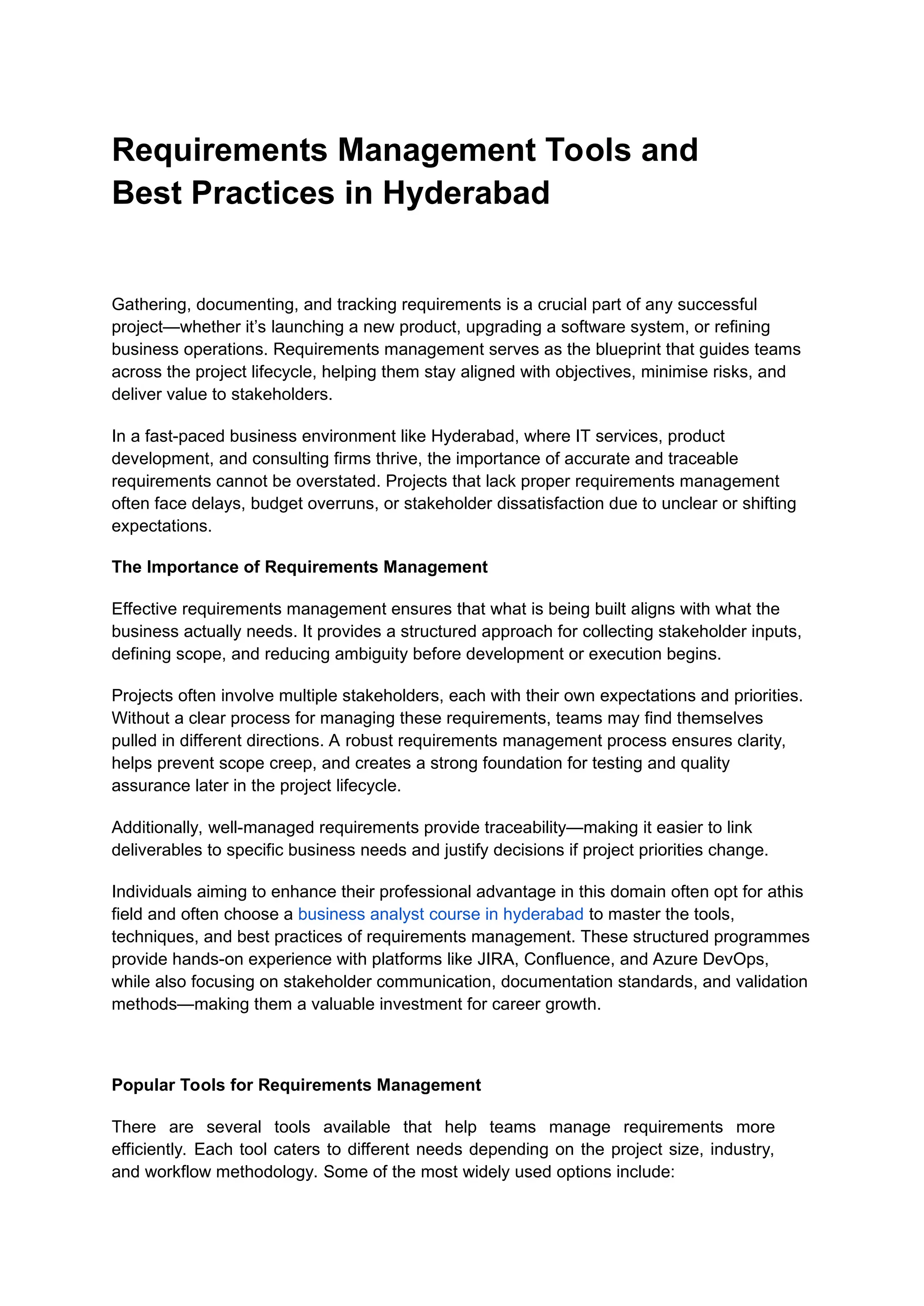 Requirements Management Tools and Best Practices in Hyderabad.ppt