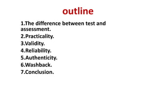 Requirements of a good test | PPTX | Standardized Testing | Educational ...