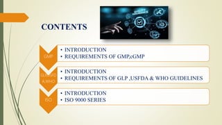 GMP, cGMP, USFDA etc | PPTX