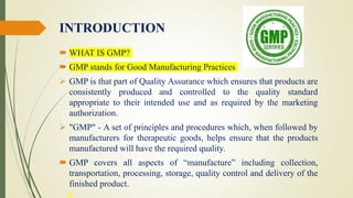 GMP, cGMP, USFDA etc | PPTX
