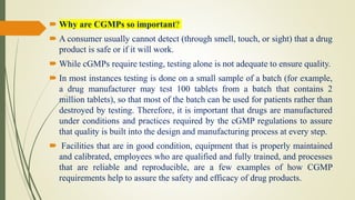 GMP, cGMP, USFDA etc | PPT