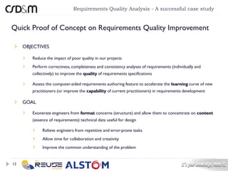 Requirements quality analysis - A successful case study in the Railway ...