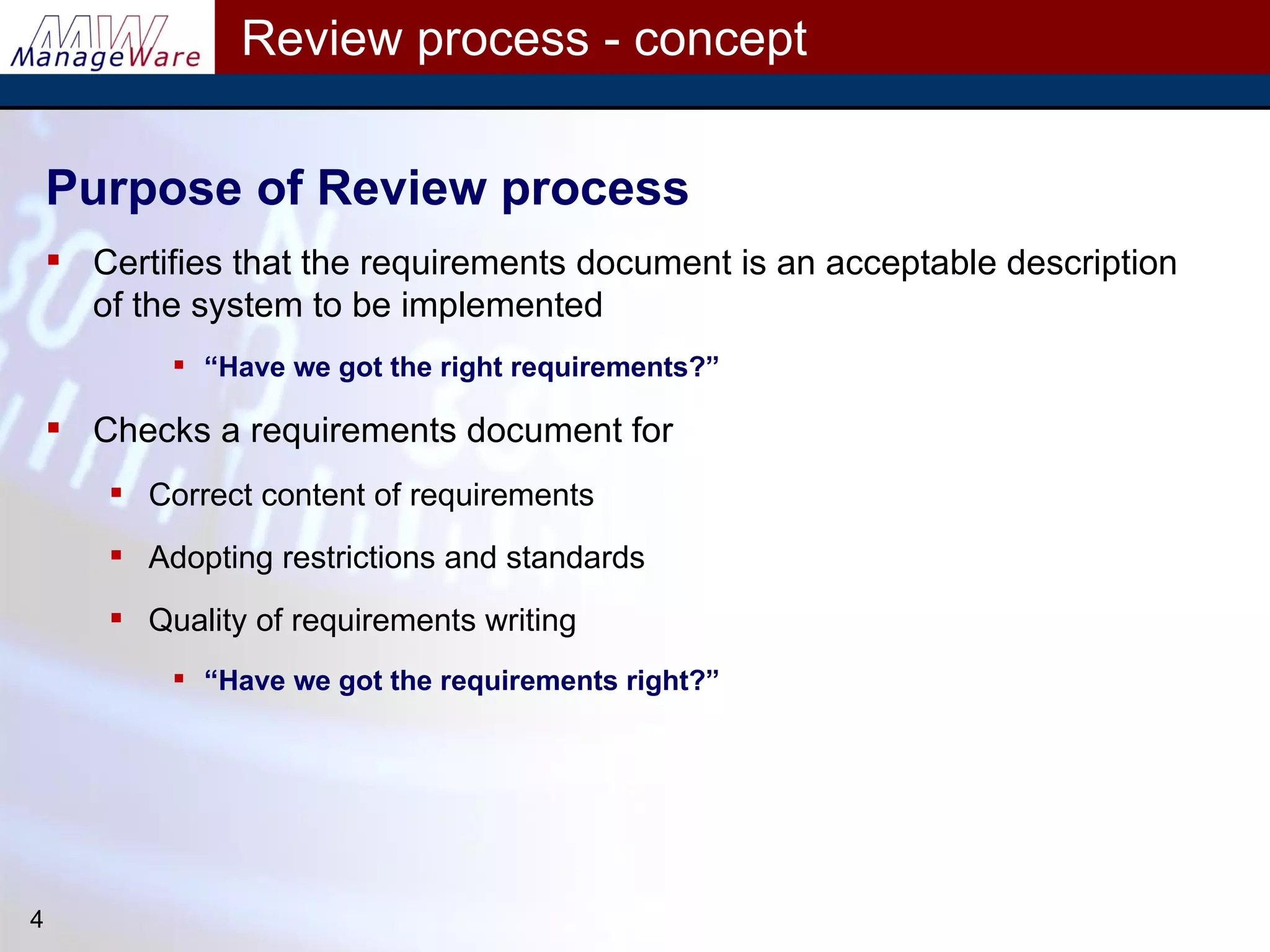 Requirements Review Process | PPT
