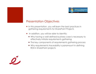 Best Practices in Gathering Requirements for SharePoint Projects | PDF