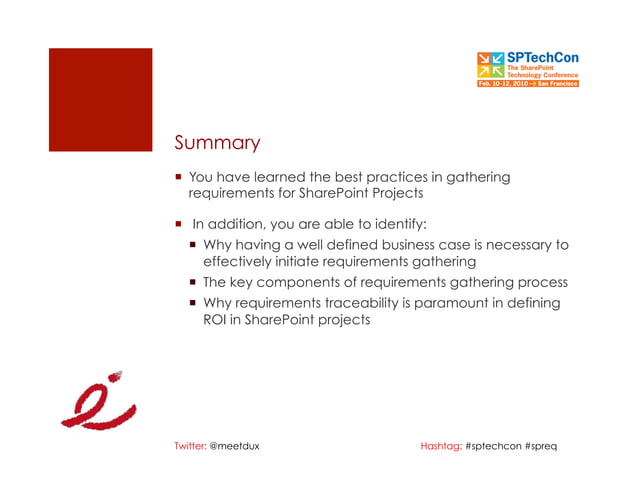SPTechCon Best Practices in Gathering Requirements for SharePoint ...