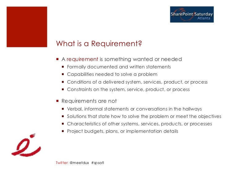 How to Best Develop Requirements for SharePoint Projects @ #SPSATL