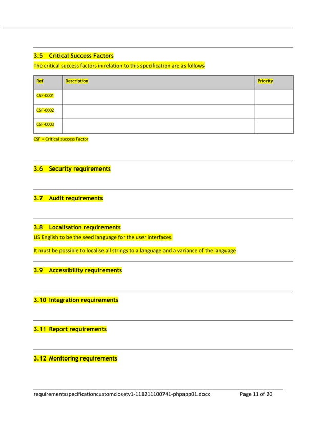 Custom Closet Requirements Specification v1 | DOCX