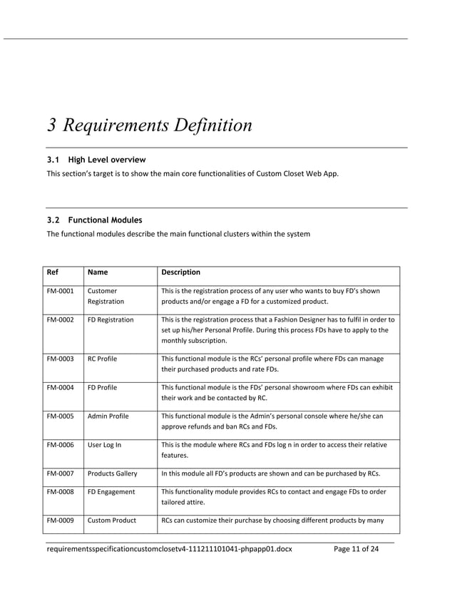 Custom Closet Requirements Specification v4 | DOCX