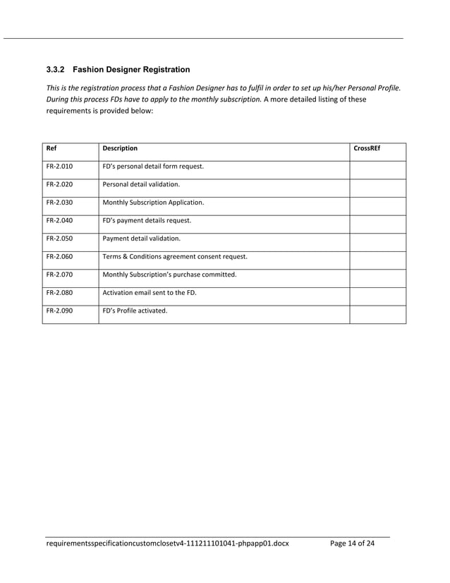 Custom Closet Requirements Specification v4 | DOCX