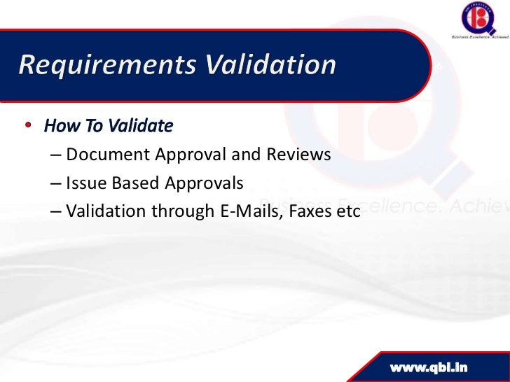 Requirements validation and management