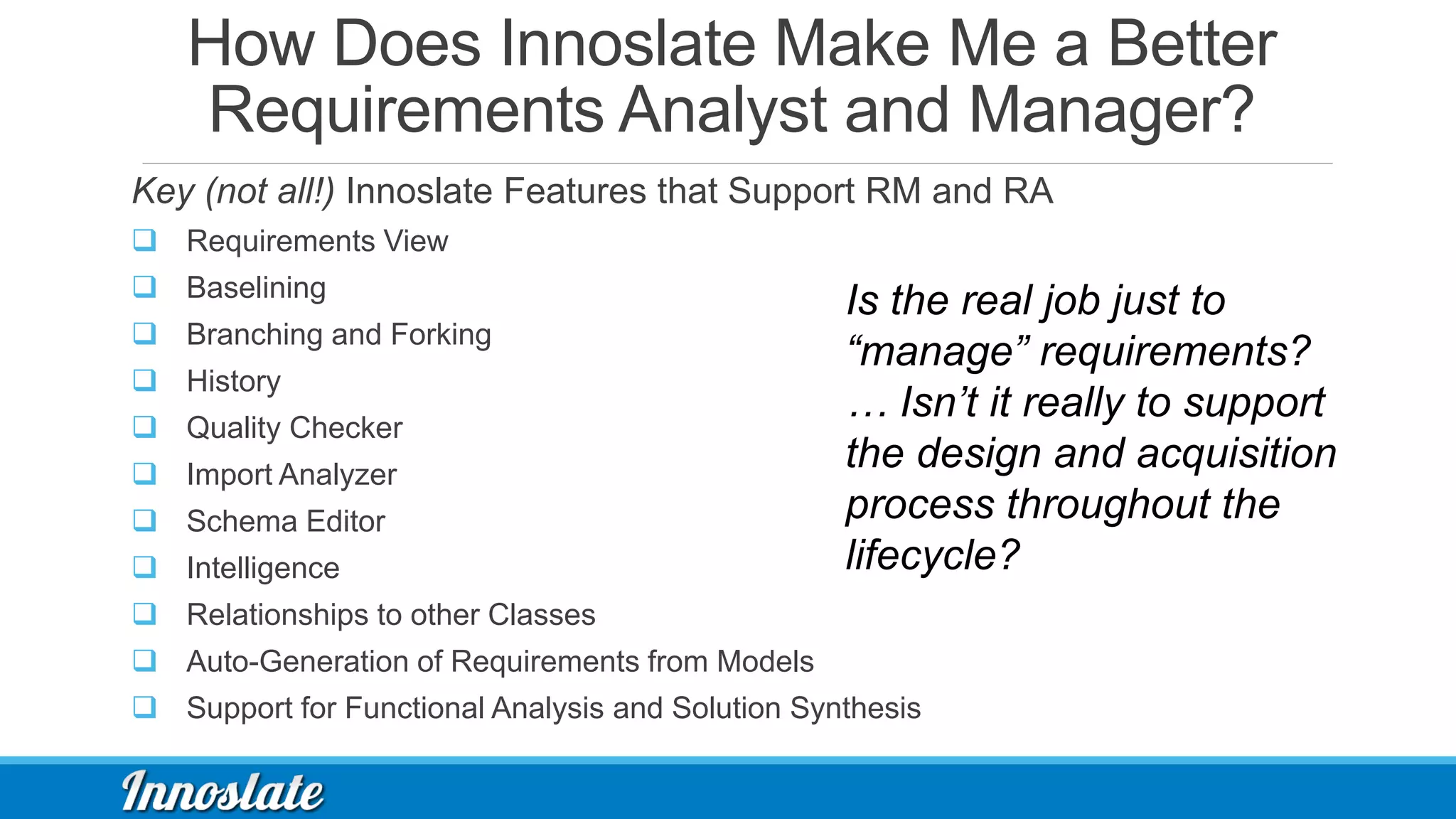 Requirements Analysis and Management using Innoslate | PPT