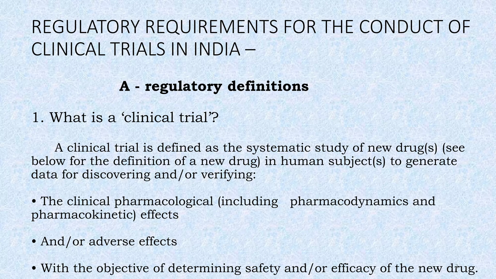 Requirement to clinical study | PPTX