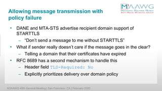 REQUIRETLS: Sender Control of TLS Requirements | PPT