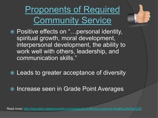 Requiring Community Service Powerpoint | PPTX