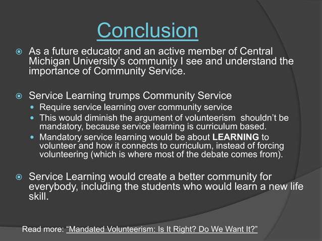 Requiring Community Service Powerpoint | PPTX