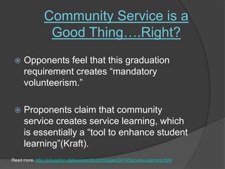 Requiring Community Service Powerpoint | PPTX