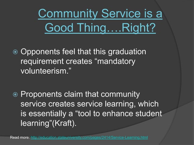 Requiring Community Service Powerpoint | PPTX