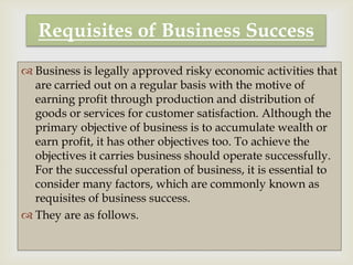 Requisites of business success | PPT