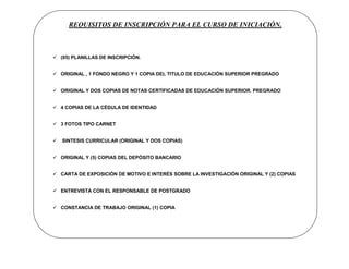requisitos-postgrado-iniciacion educativa | PDF