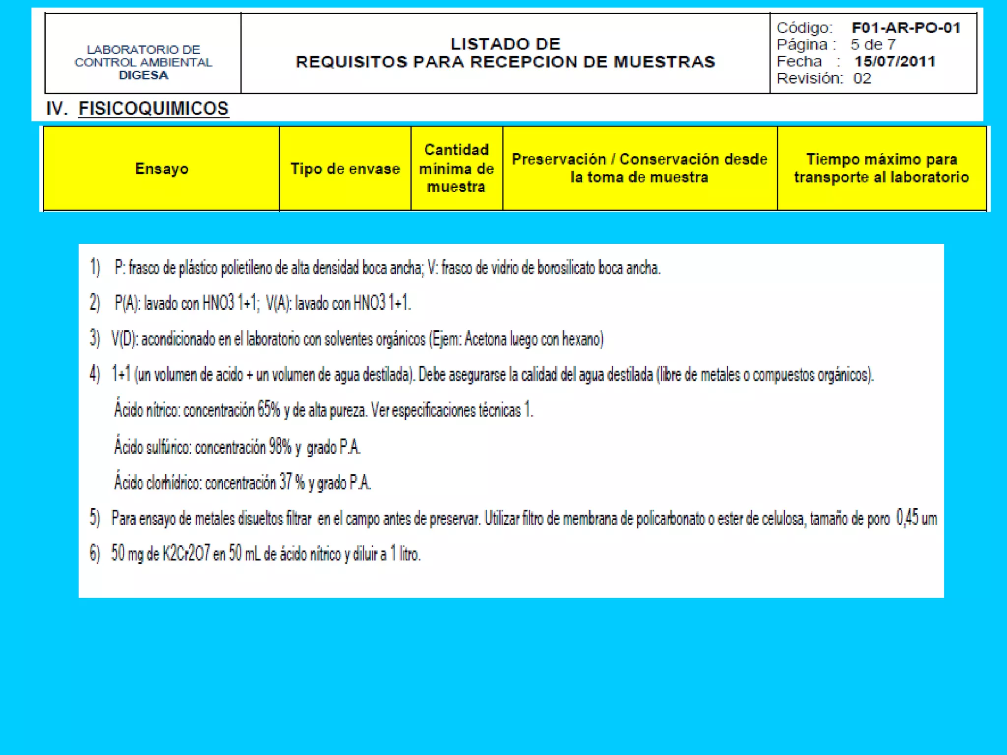Requisitos para recepcion de muestras laboratorio desa junin | PPT