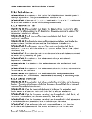 Example Software Requirements Specification Document for ReqView | PDF