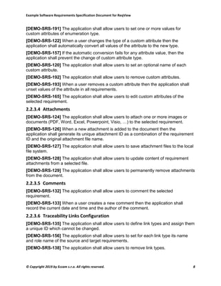 Example Software Requirements Specification Document for ReqView | PDF