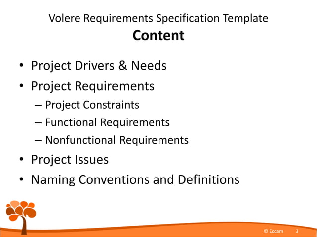ReqView / Volere Requirements Specification Template | PDF