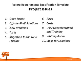 ReqView / Volere Requirements Specification Template | PDF