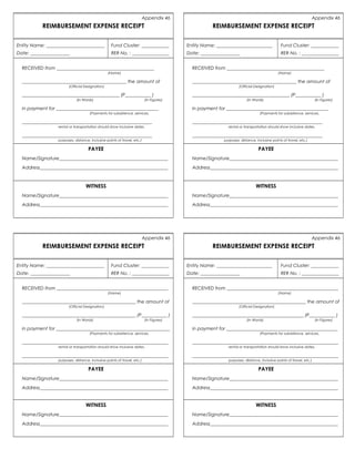 Reimbursement Expense Receipt Form | PDF
