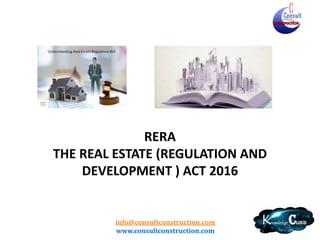 Real Estate (Regulation and Development) Act, 2016 | PPT