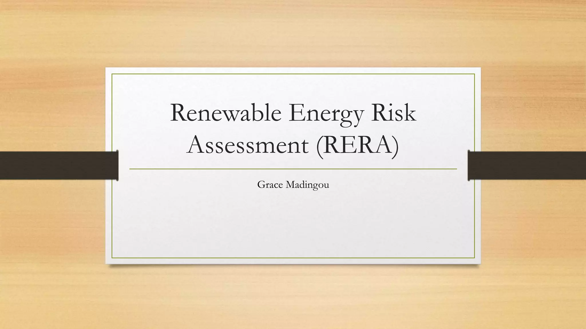 Renewable Energy Risk Assessment | PPTX