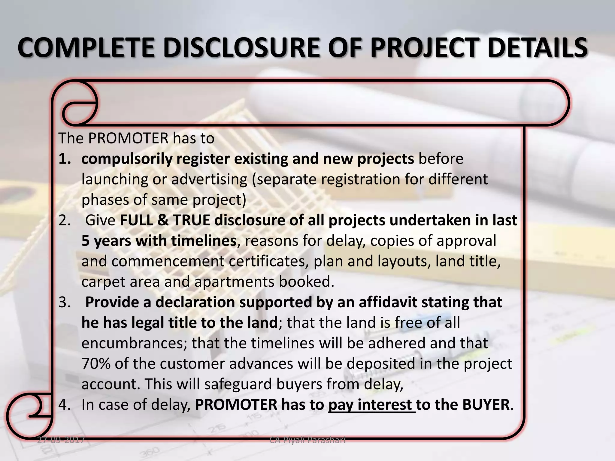 Real Estate Regulation Act, India (RERA) | PPTX