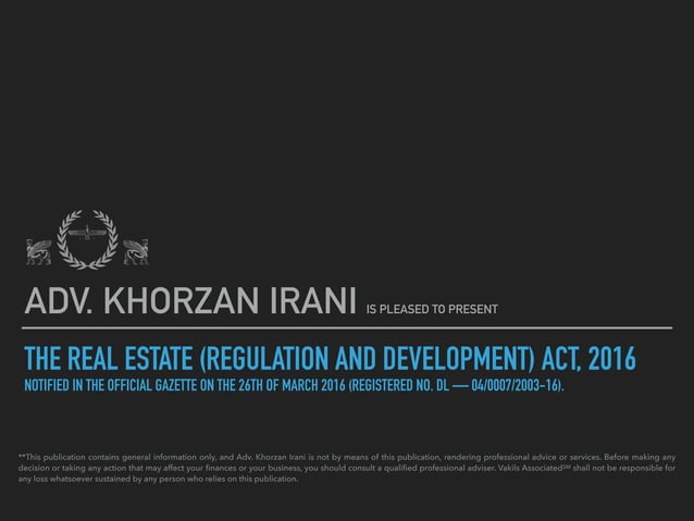 The Real Estate Regulation and Development Act, 2016 | PDF