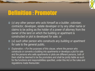 Licensing for Builders under RERA in India | PPTX