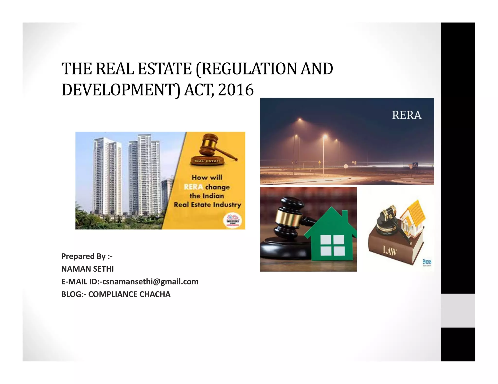 RERA ACT ,2016 | PDF | Real Estate Industry | Industries