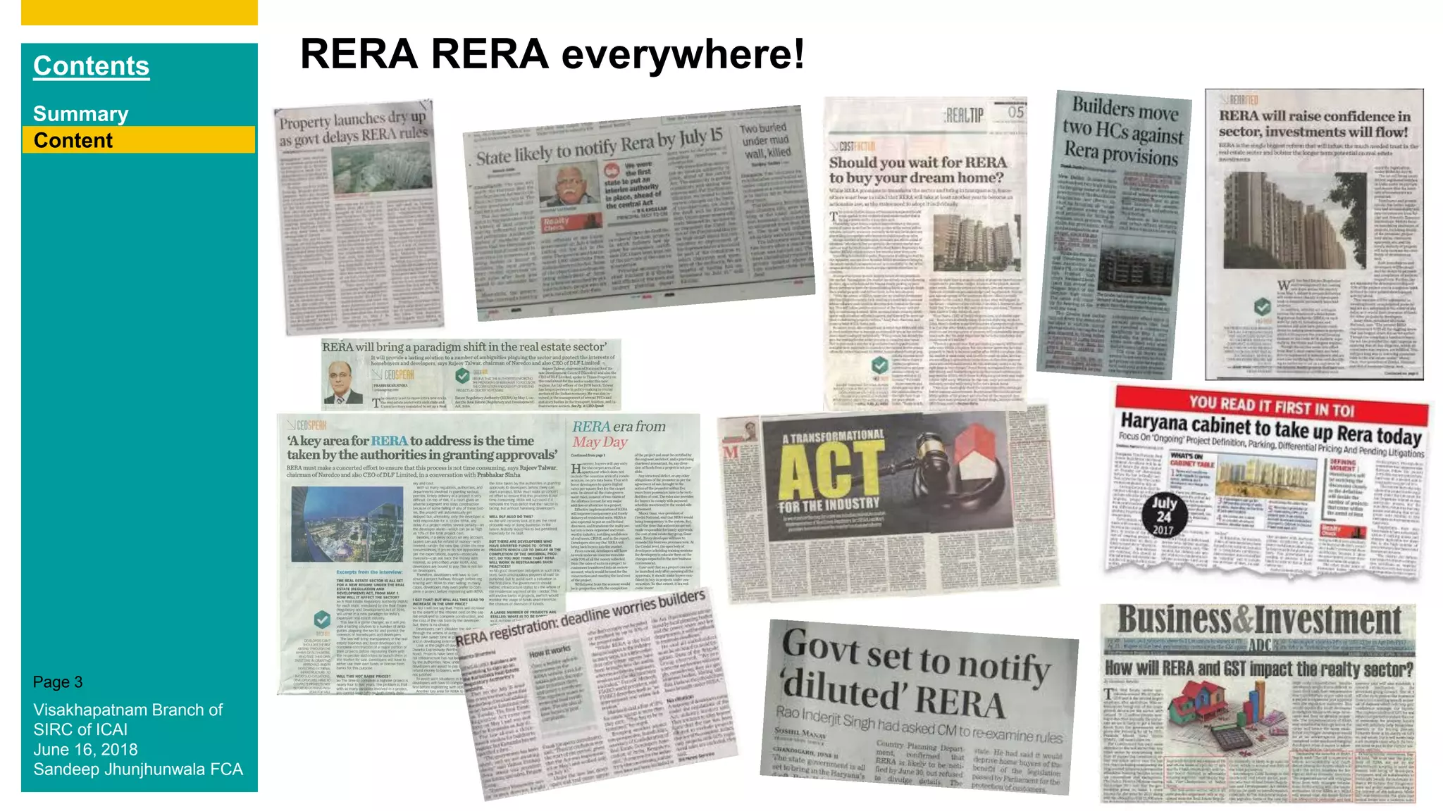 RERA Act and Andhra Pradesh RERA Rules - Sandeep Jhunjhunwala | PPT