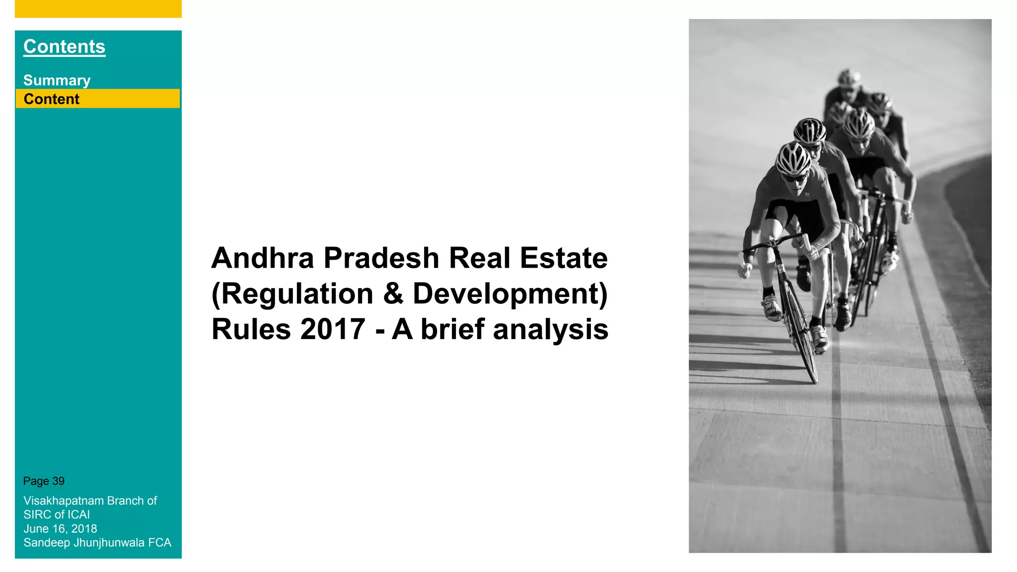 RERA Act and Andhra Pradesh RERA Rules - Sandeep Jhunjhunwala | PPT