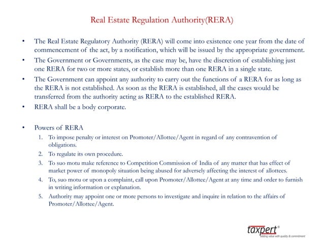 RERA ACT and its impact | PPTX