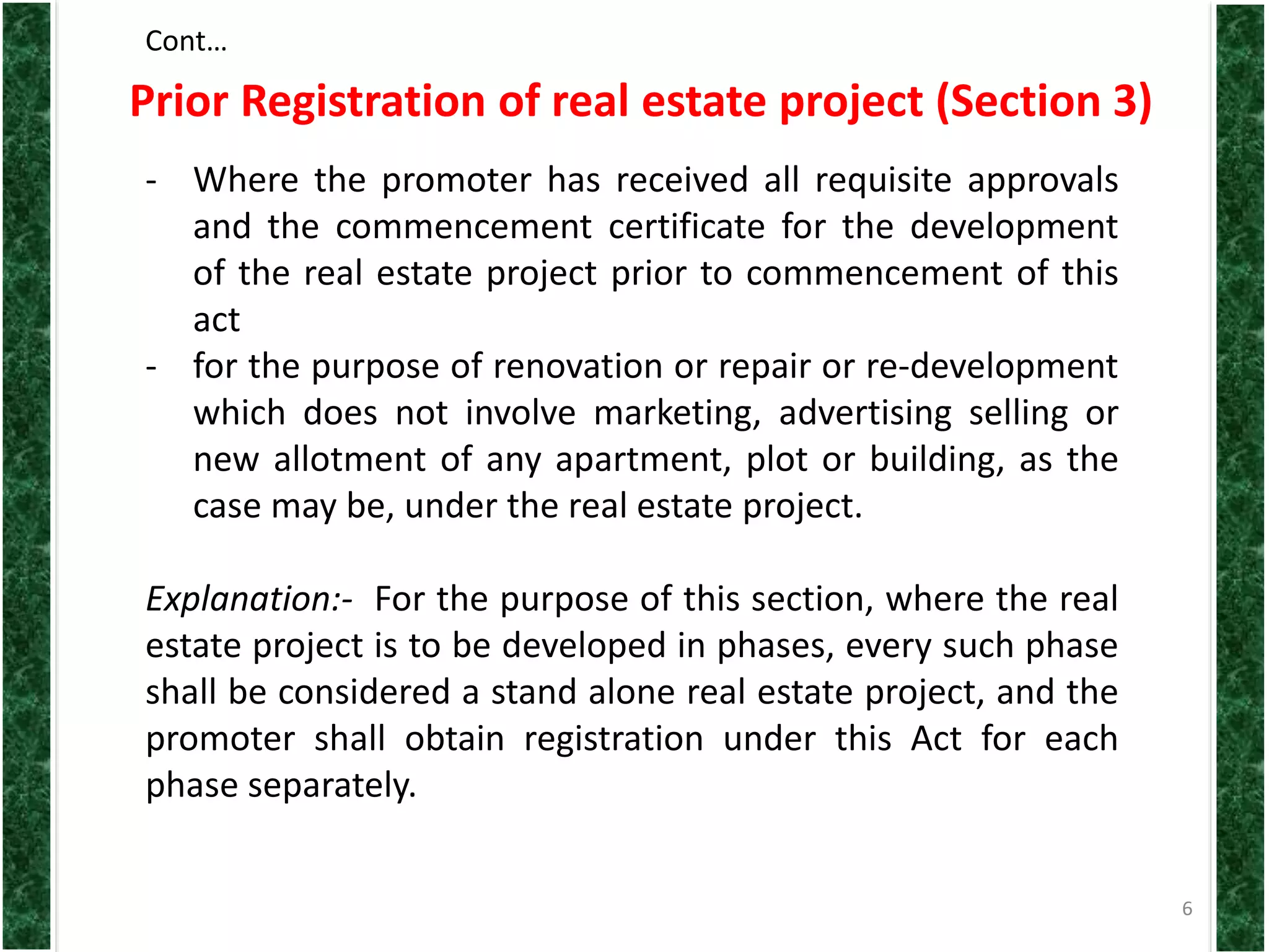 Real Estate (Development & Regulation) Act, 2016 | PPTX
