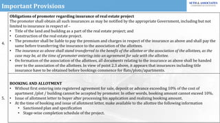 Important provisions about RERA | PPT