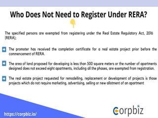 Rera registration - Corpbiz | PPT