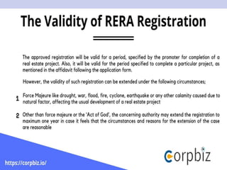 Rera registration - Corpbiz | PPT
