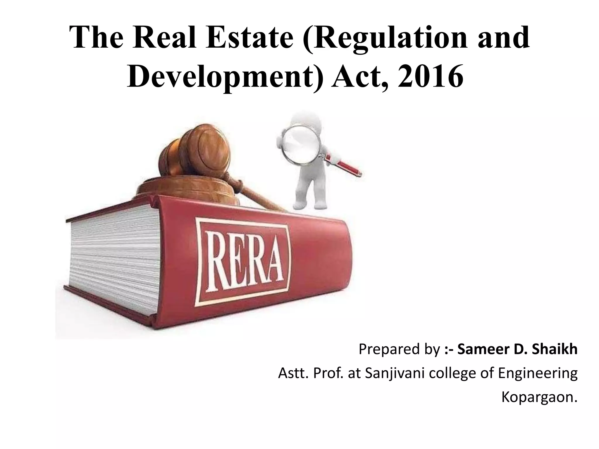 Maharashtra Real Estate And Regulatory Act 2016 Ppt