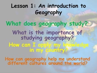 Geography - An introduction to the subject | PPTX | Geography | Science