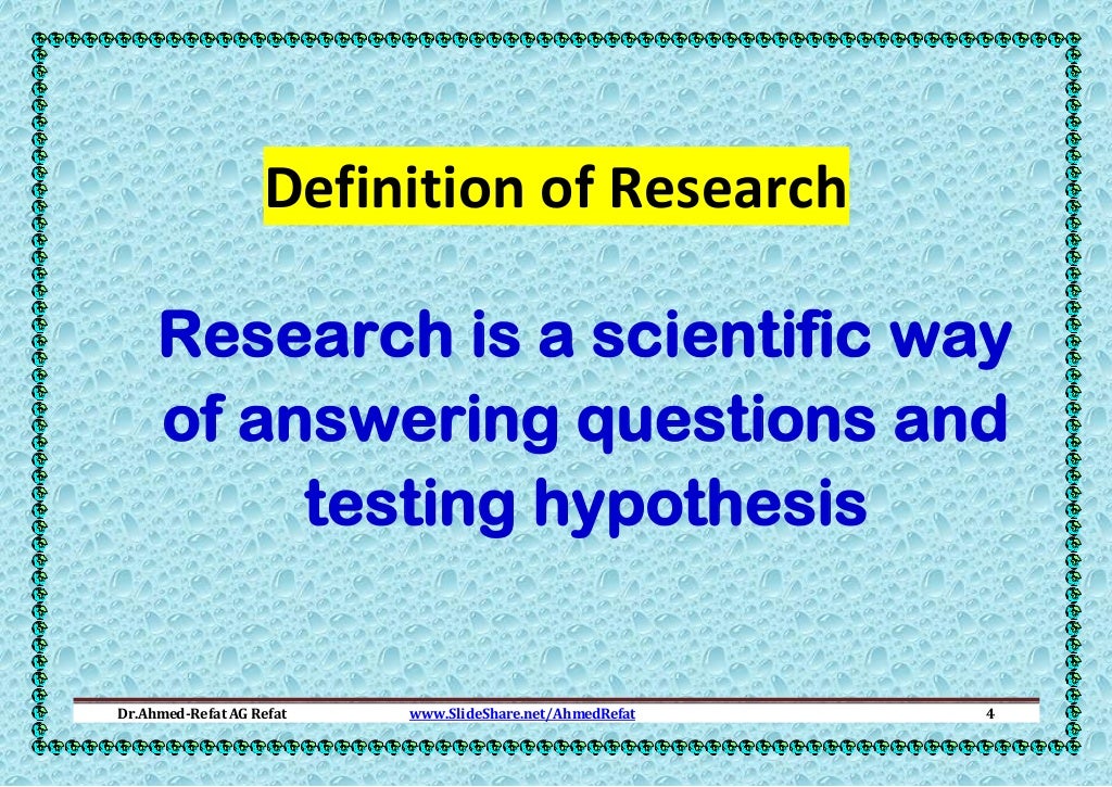 Research Methods: Basic Concepts and Methods Research Methods: Basic Concepts and Methods