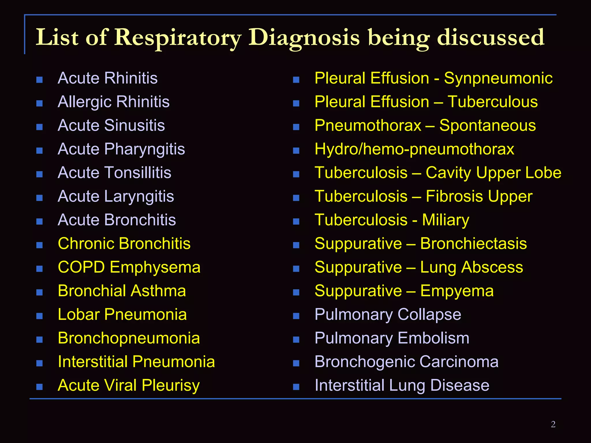 Respiratory System Diagnosis | PPTX