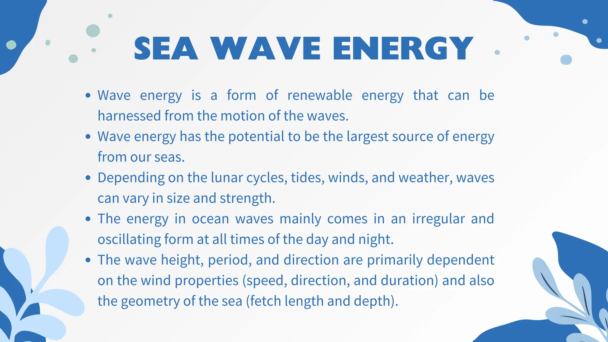 Sea Wave Energy - Renewable Energy Resources | PDF