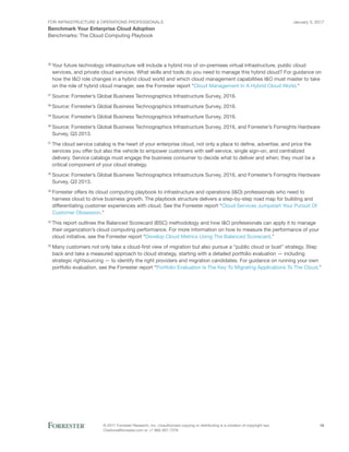 Benchmark Your Enterprise Cloud Adoption Benchmarks: The Cloud Computing Playbook | PDF