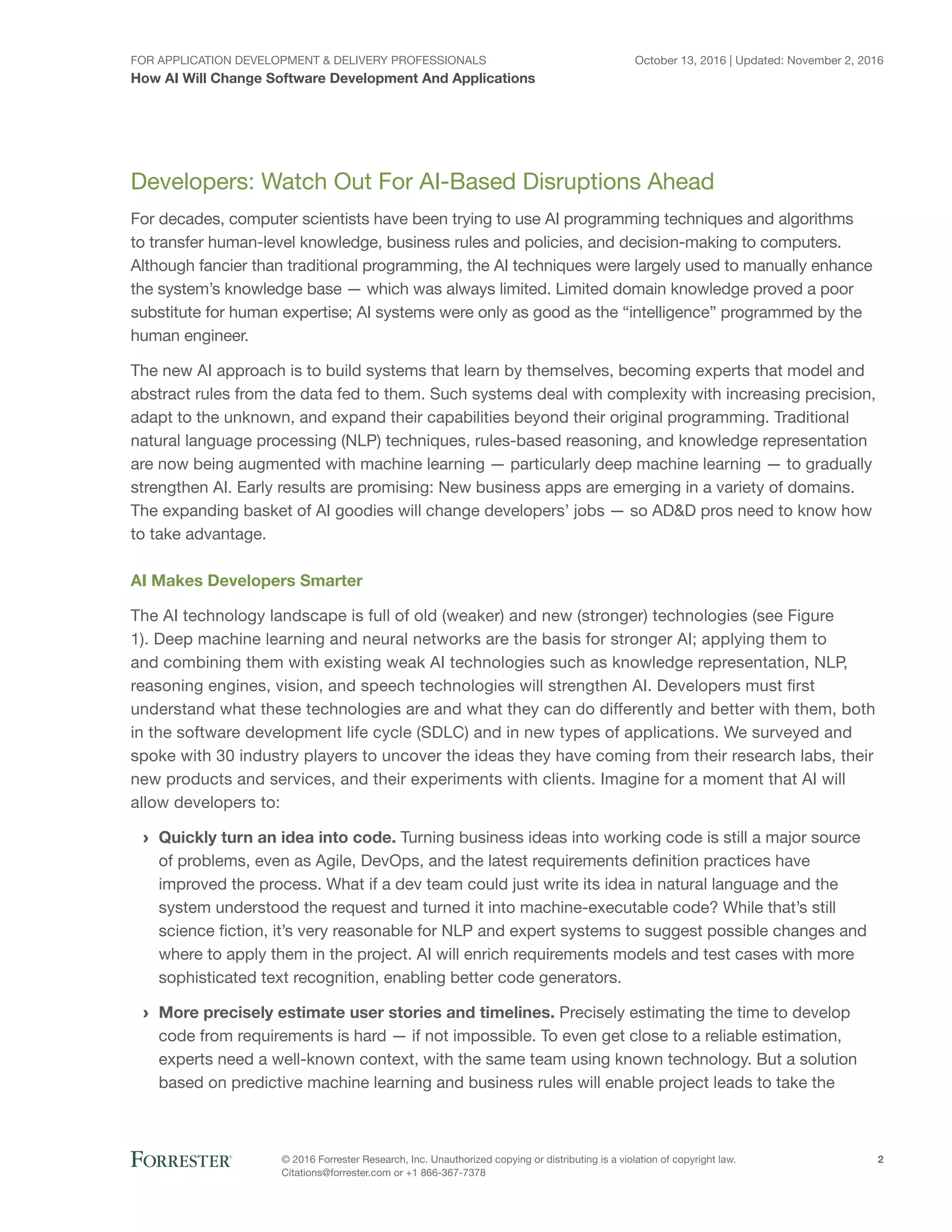 How AI Will Change Software Development And Applications | PDF