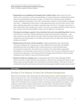 Forrester Report: Master DevOps For Faster Delivery Of Software Innovation | PDF